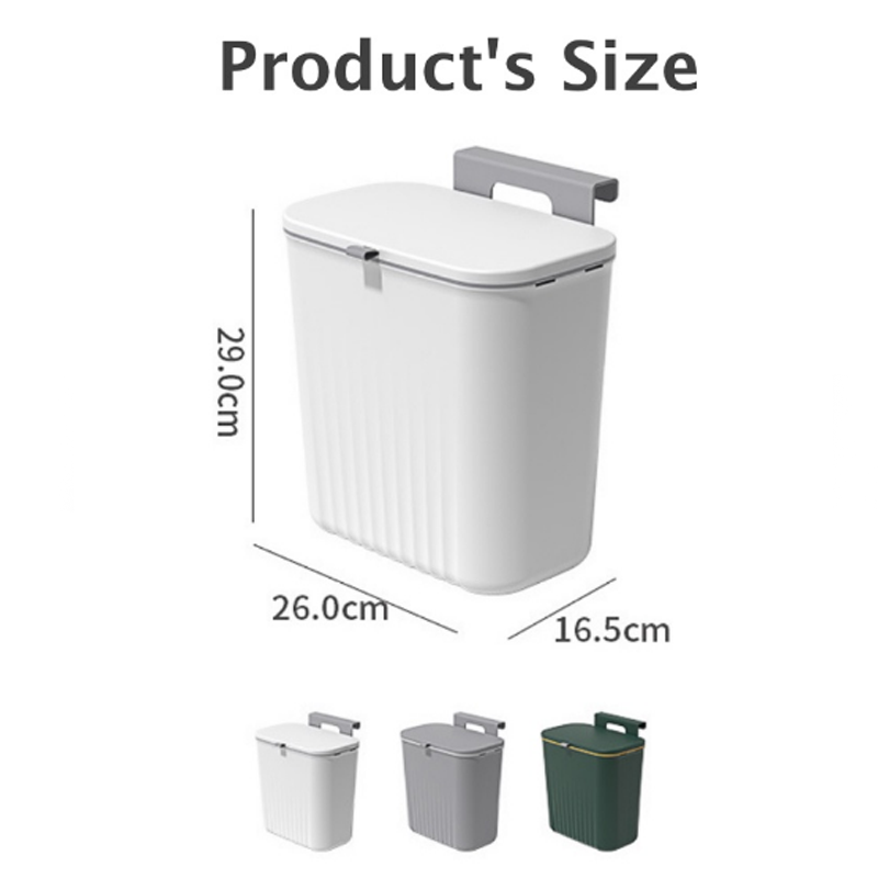 C-MALL 9L Large Size Dustbin Kitchen Rubbish Bin Cabinet Trash Can Door ...
