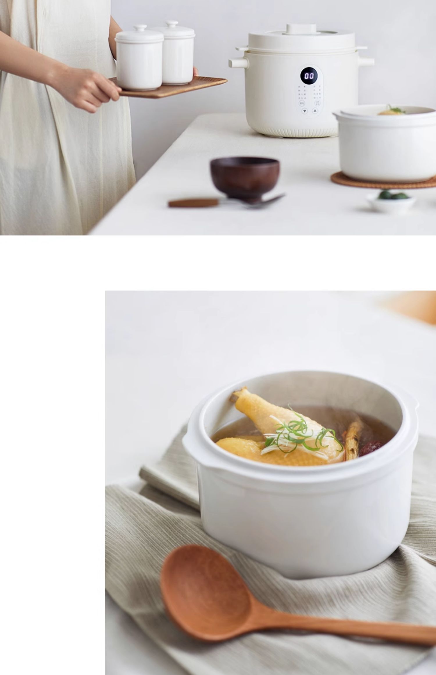 Olakys 2.5L Electric Slow Cooker With Steamer Stew Pot Baby Porridge ...