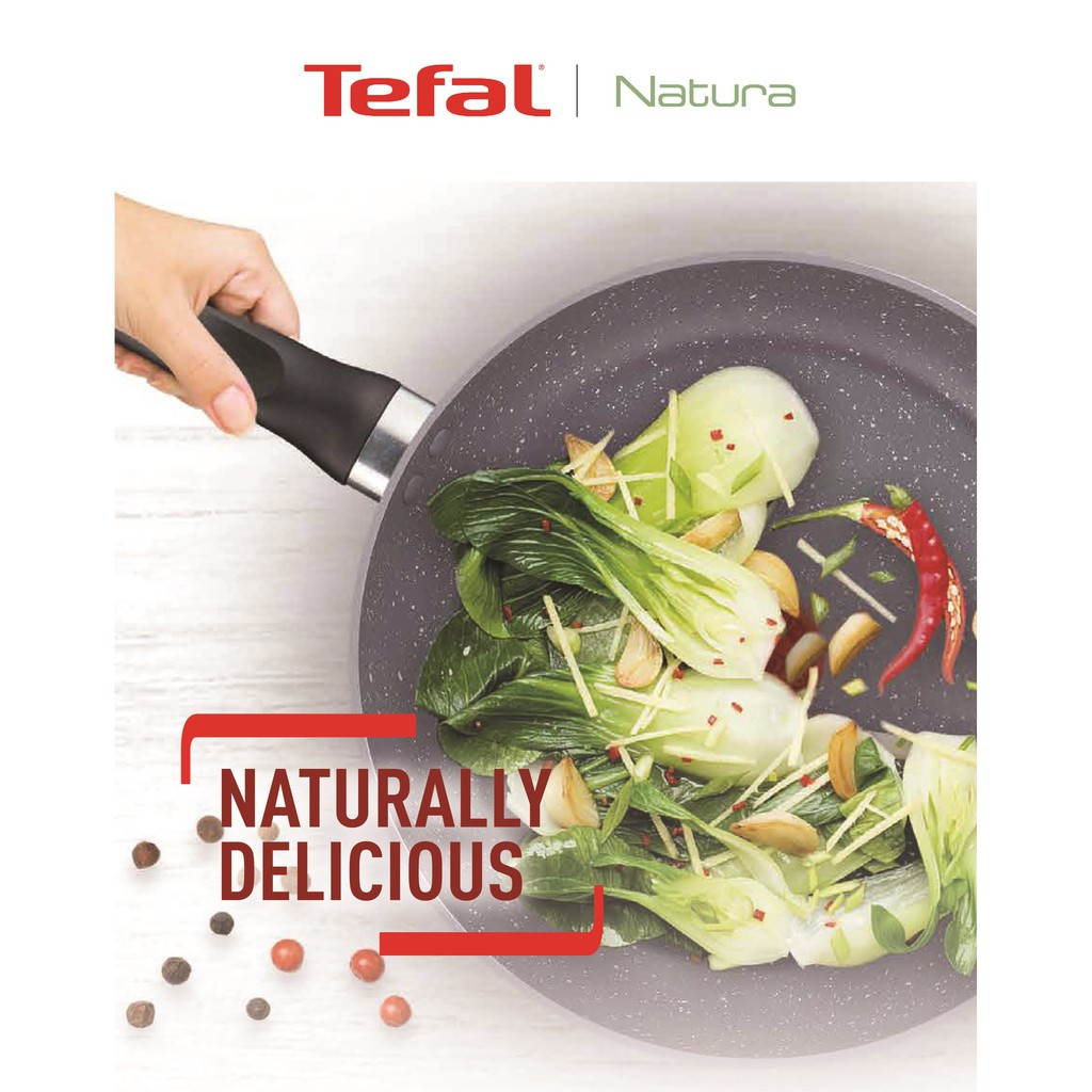 Tefal Non-Stick Coating Natura Wokpan With Lid (28cm) B22692 | Shopee Malaysia