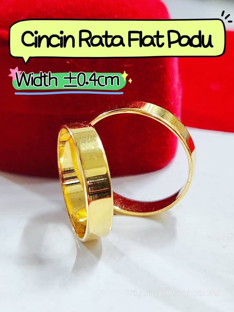 Cincin Belah Rotan Licin Rata Padu Bajet Fesyen Emas 916 1gm 916 Gold Solid Flat Plain Fashion ...