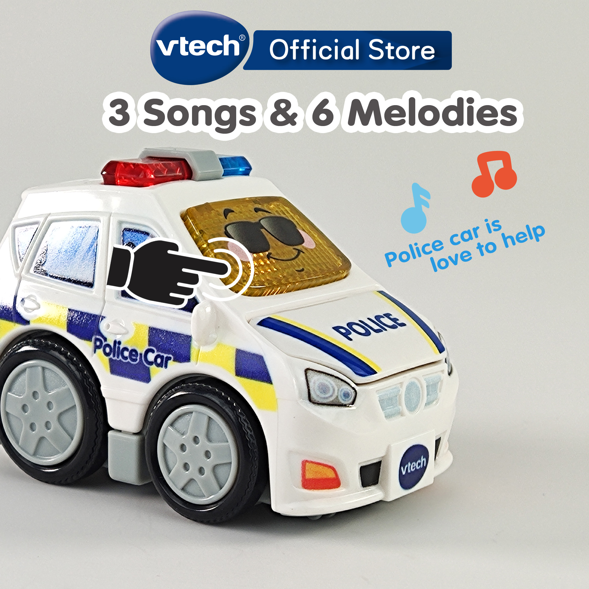 VTech Go!Go!Smart Wheels Police Car Musical Vehicle Toys Baby Boys ...