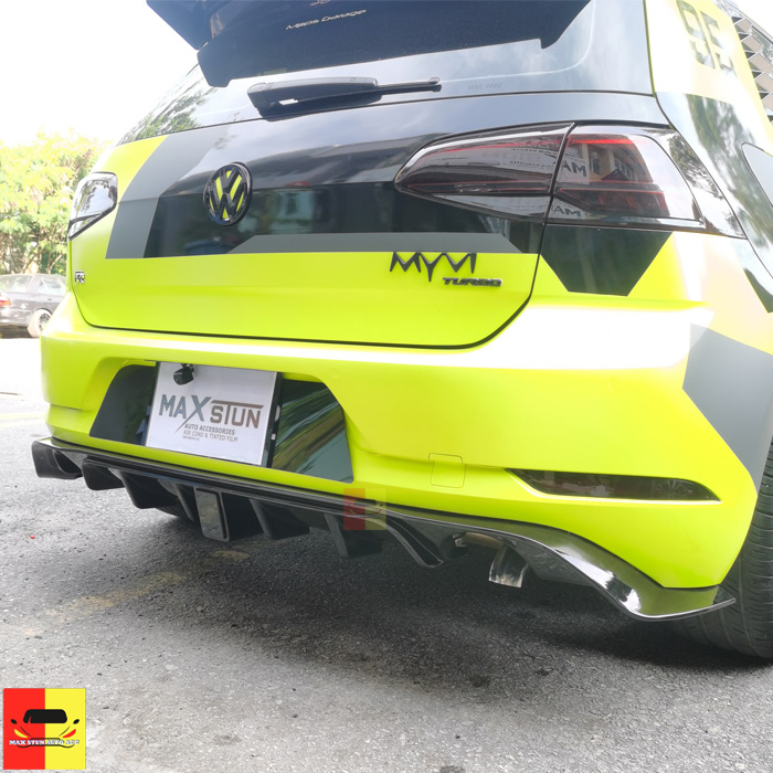 VOLKSWAGEN GOLF MK7.5 R R LINE GTI TSI TCR REAR DIFFUSER BUMPER SKIRT ...