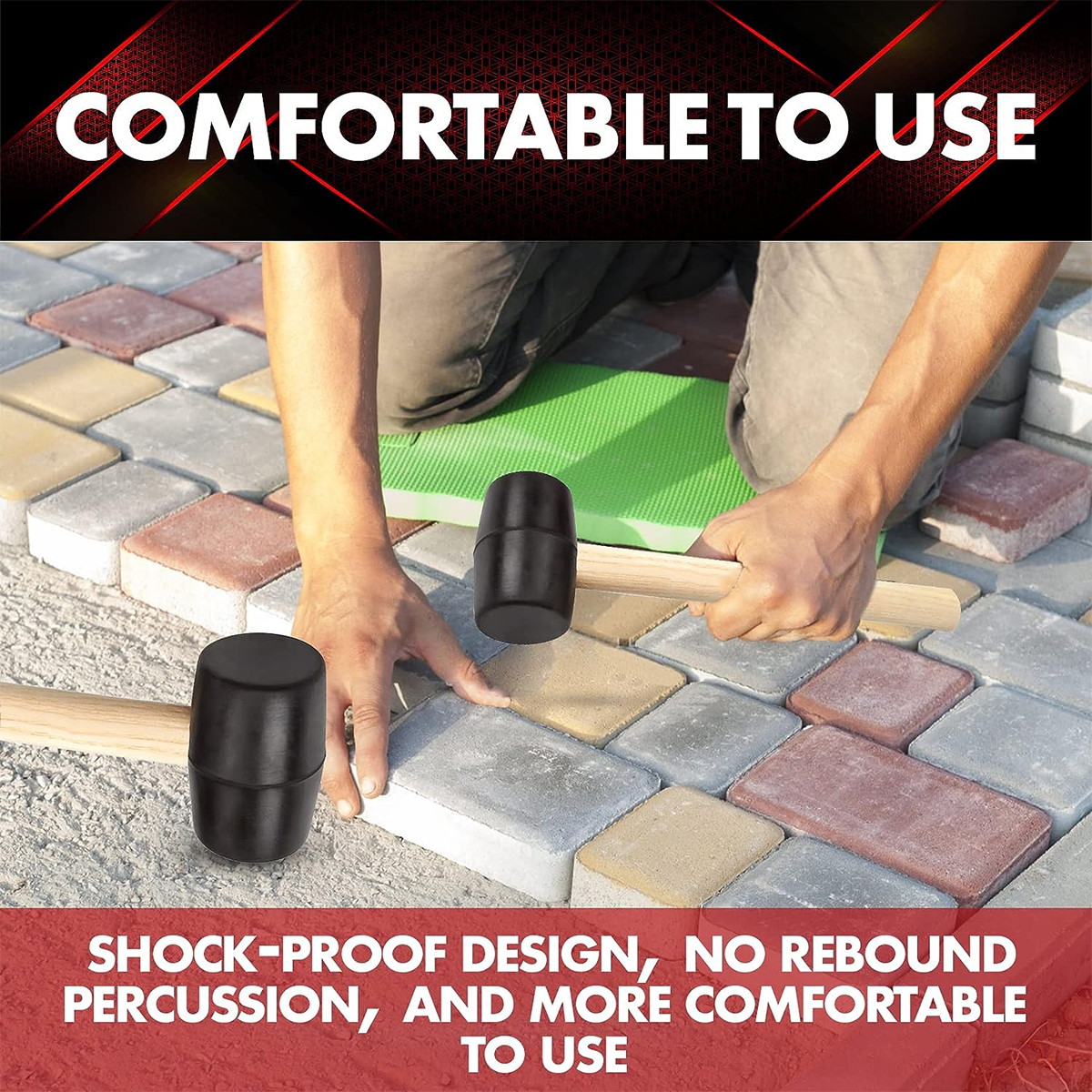 Jetech Rubber Hammer /Rubber Mallet With Wooden Handle Tukul Getah ...