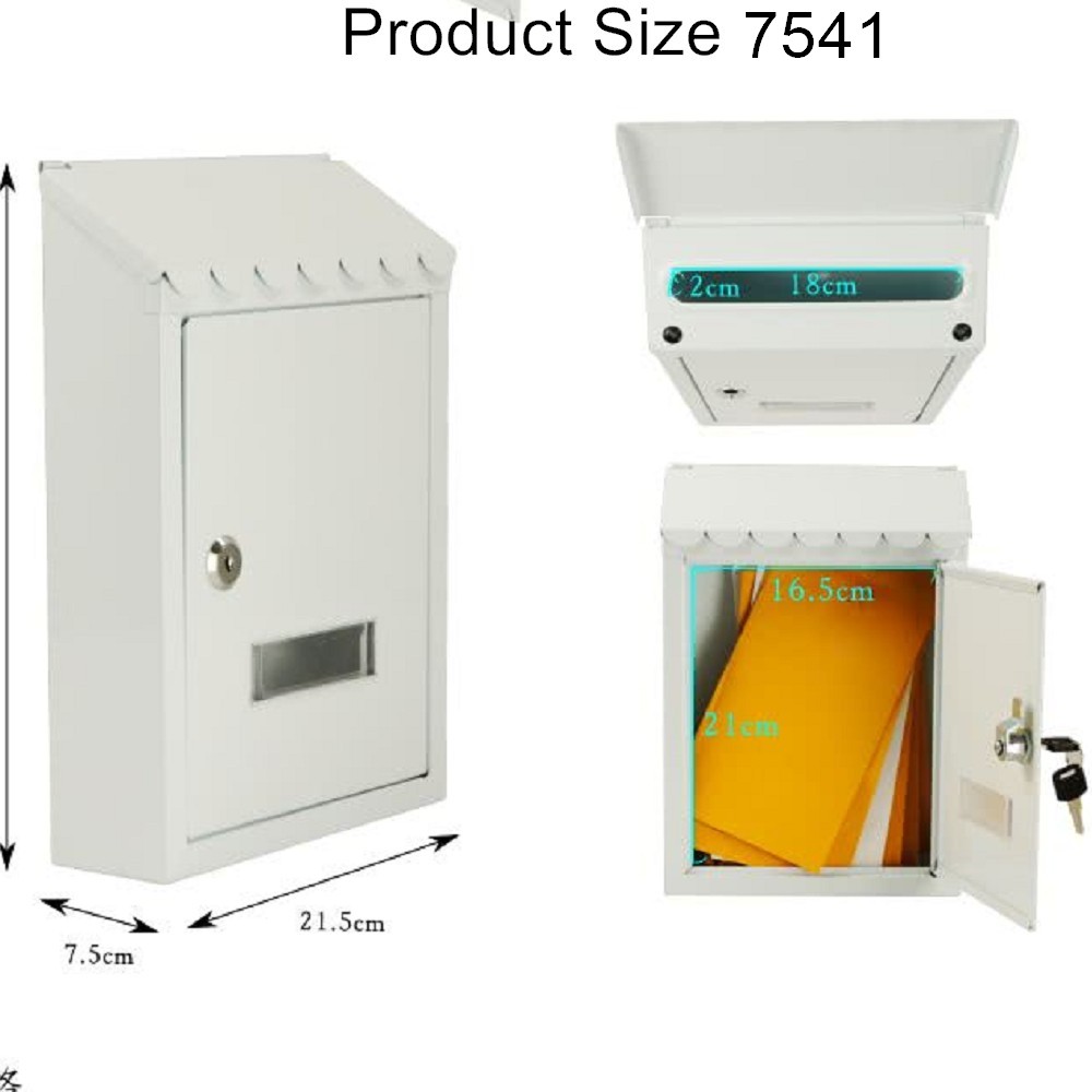 TRENY Coated Letter Box Steel Mailbox Outdoor Mailbox Peti Surat Metal ...