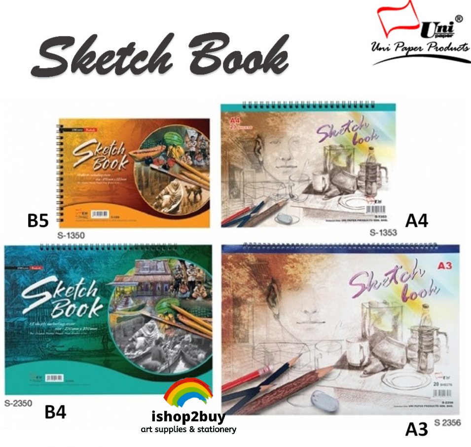 Uni Wire O Binding Sketch Book Drawing Book B5 A4 B4 A3 Uni Paper Buku ...