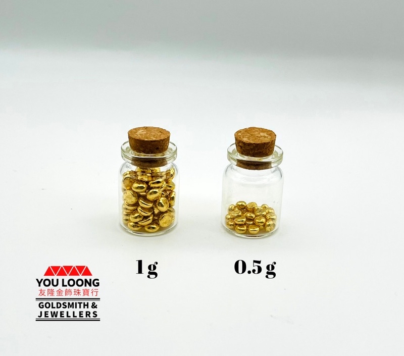 Youloong pure gold 999.9GOLD mini beans/stars/ 足金999.9金小金豆/小星星 | Shopee ...