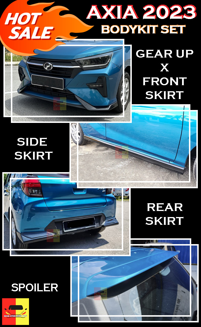 PERODUA AXIA 2023 GEAR UP FULLSET BODYKIT GU SKIRT LIP NEW AXIA BODY ...