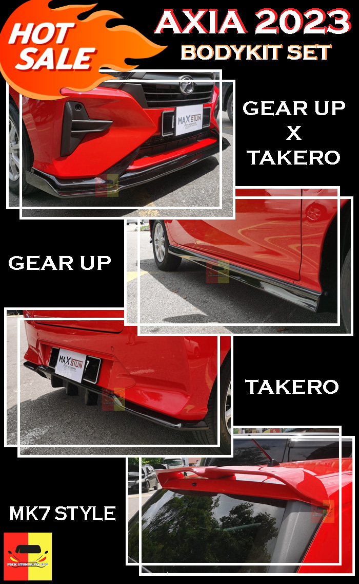 PERODUA AXIA 2023 FULLSET BODYKIT GEAR UP TAKERO MK7 OE LOOK BUMPER ...