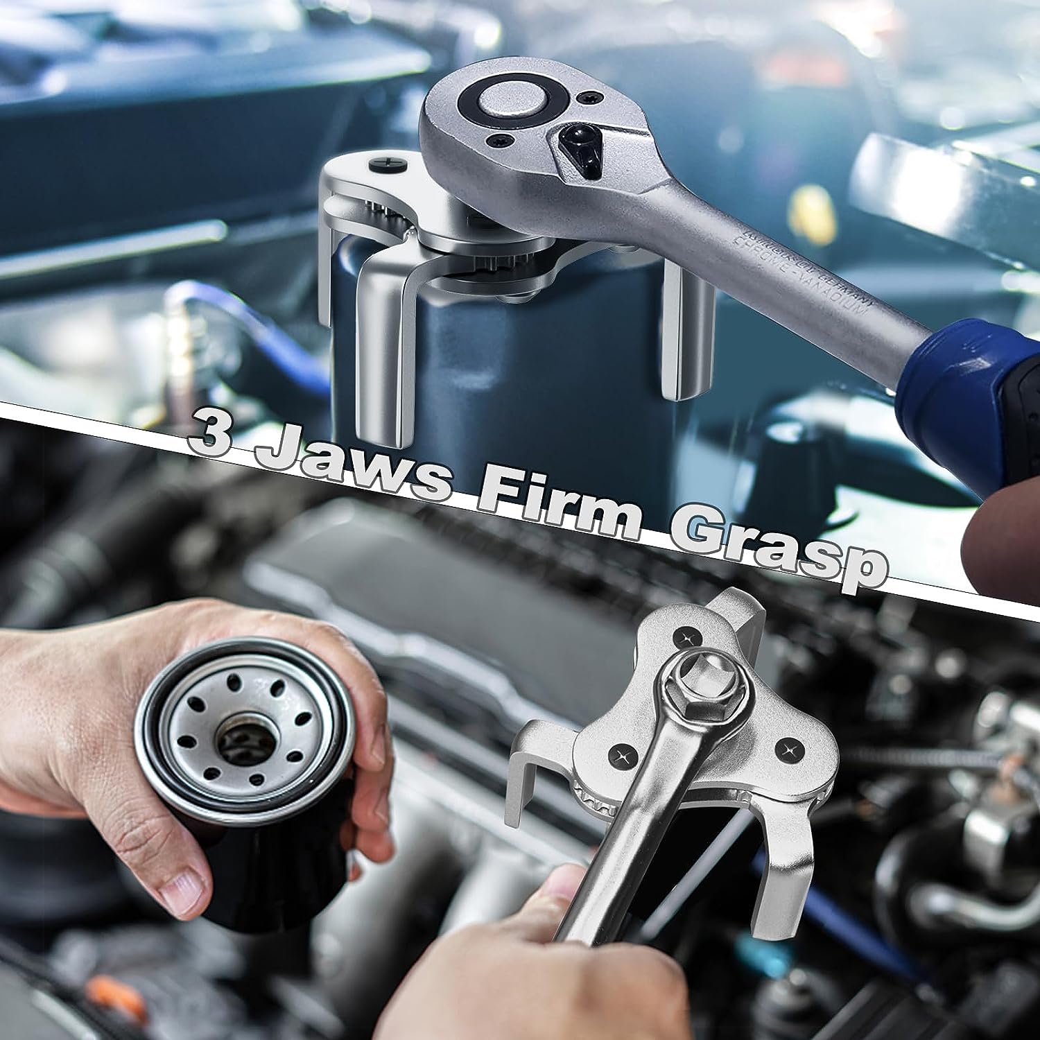 S2U 3 Jaw Two Way Adjustable Oil Filter Opener 1/2 Socket Wrench Tool ...