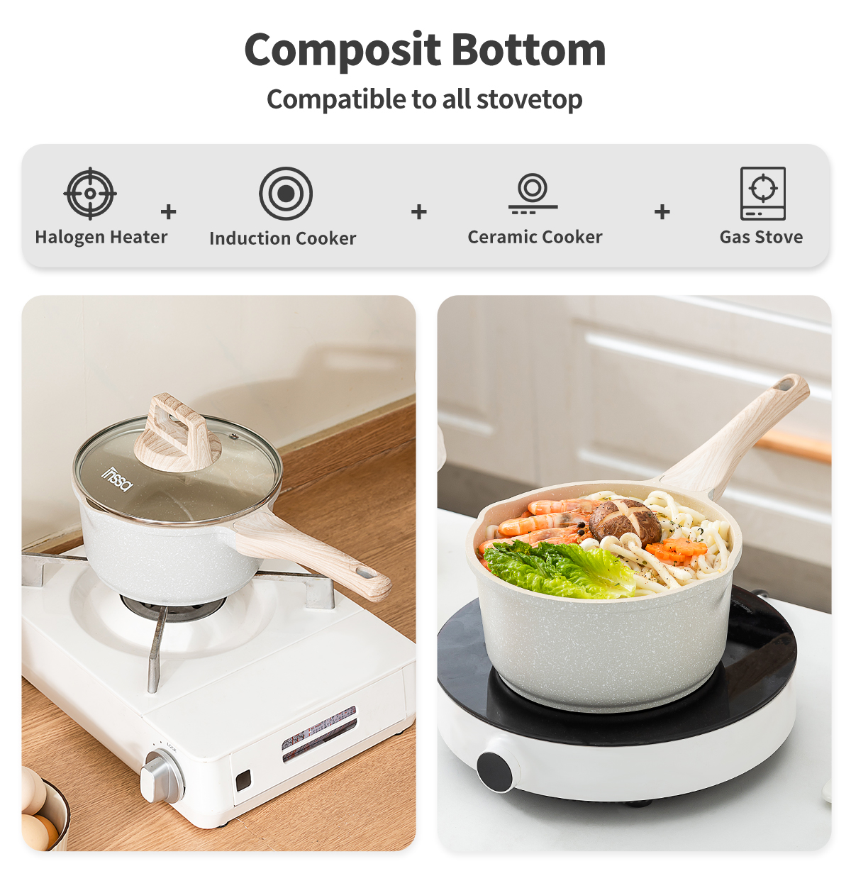Simplus 18CM Saucepan Teflon Non-Stick Coating PFOA Free Compatible ...