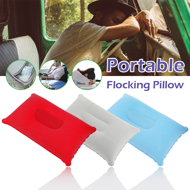 Portable travel Pillow Inflatable bantal PVC Air Pillows Camping Sleep ...