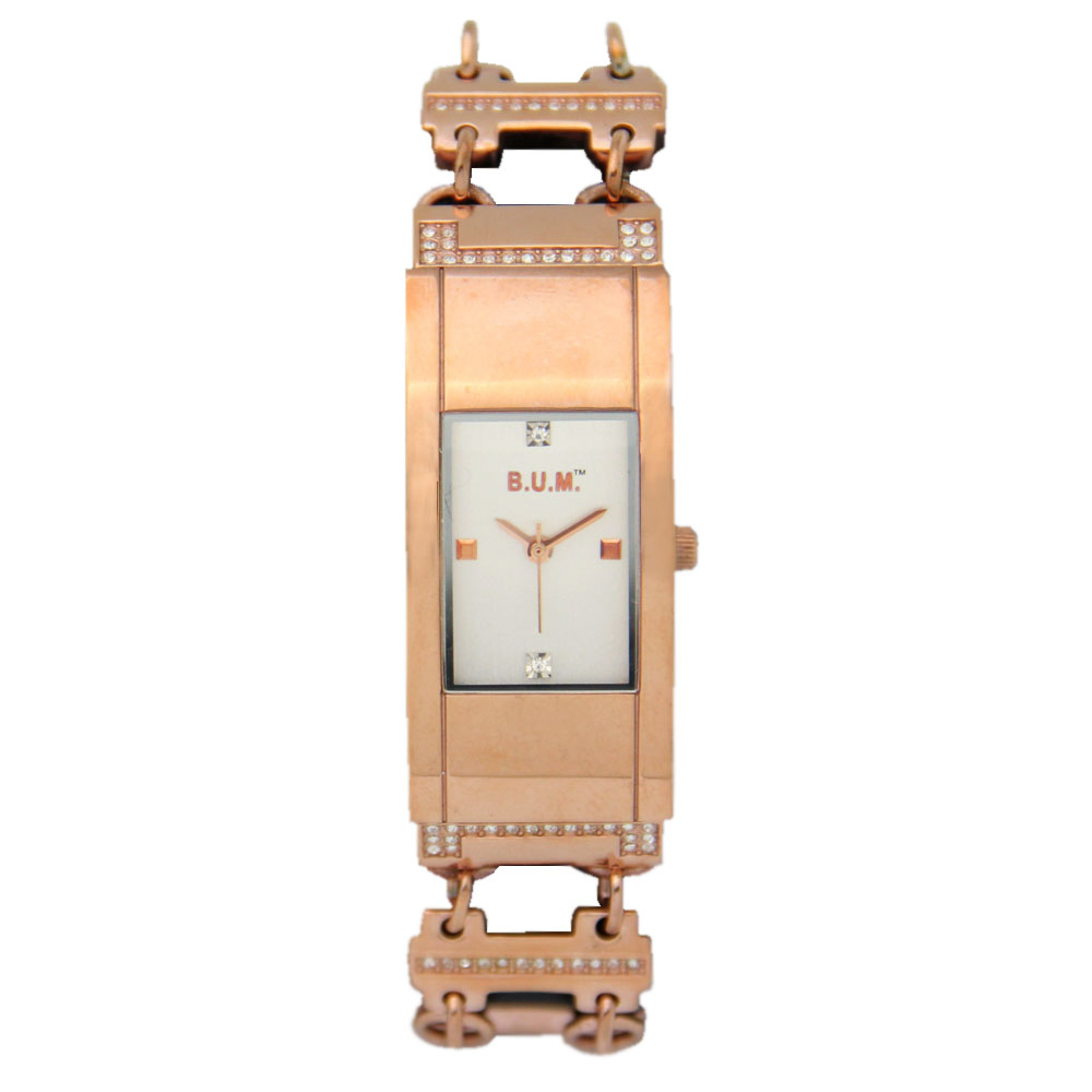BUM Equipment Japan Movement Stainless Steel Unique Strap Crystals Dial ...