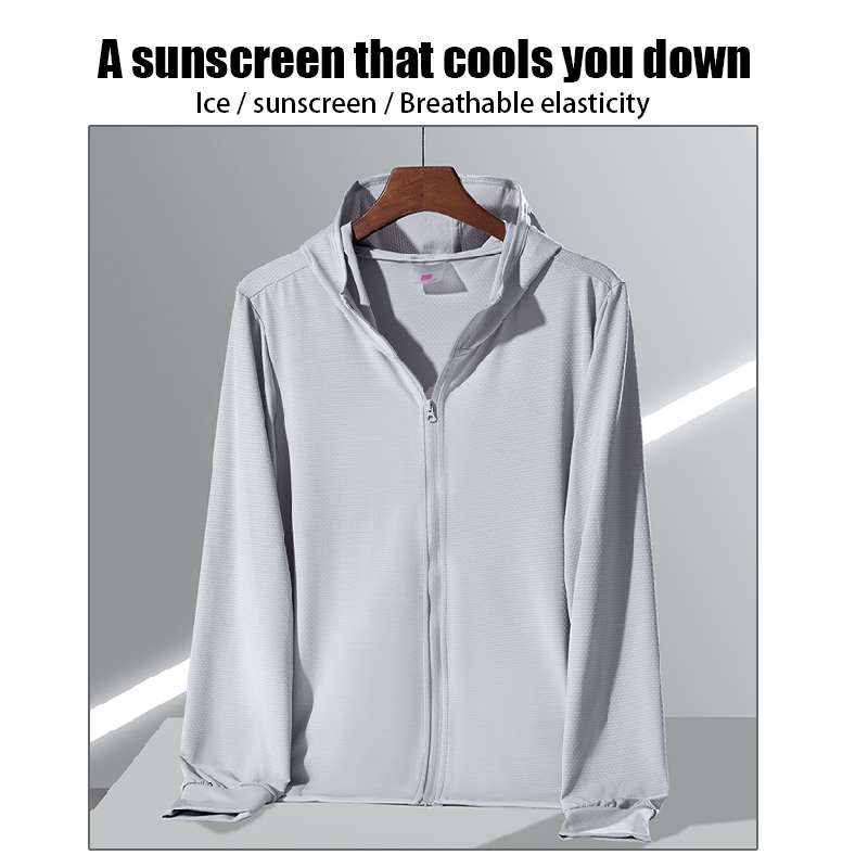 Ultrathin UPF 50+ Ice Silk UV Sun Protection Clothing Women Men Zip Up Hoodie Long Sleeve ...