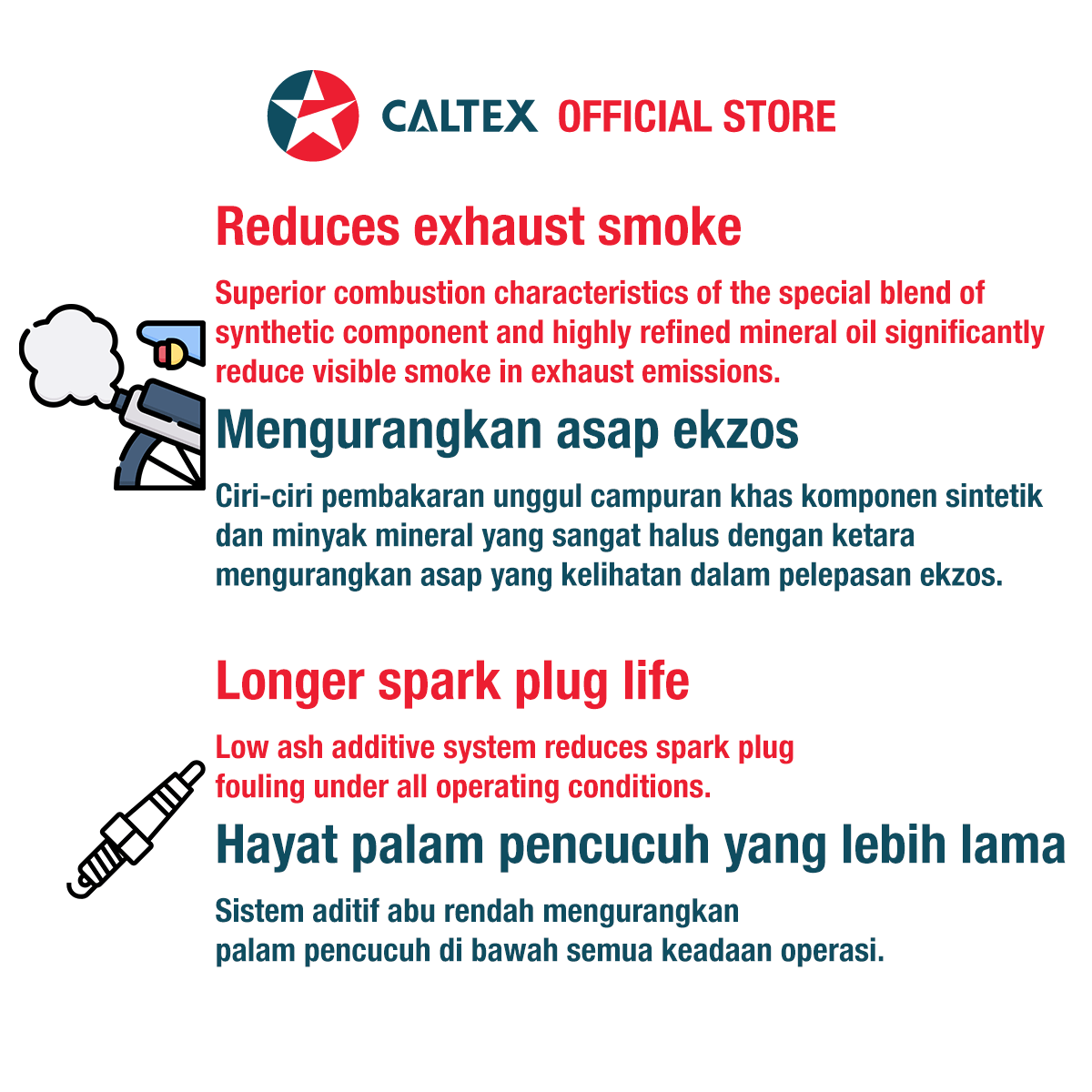 Caltex Power 2T Semi Synthetic 2 Stroke Engine Oil (500ml/2 Bottles ...