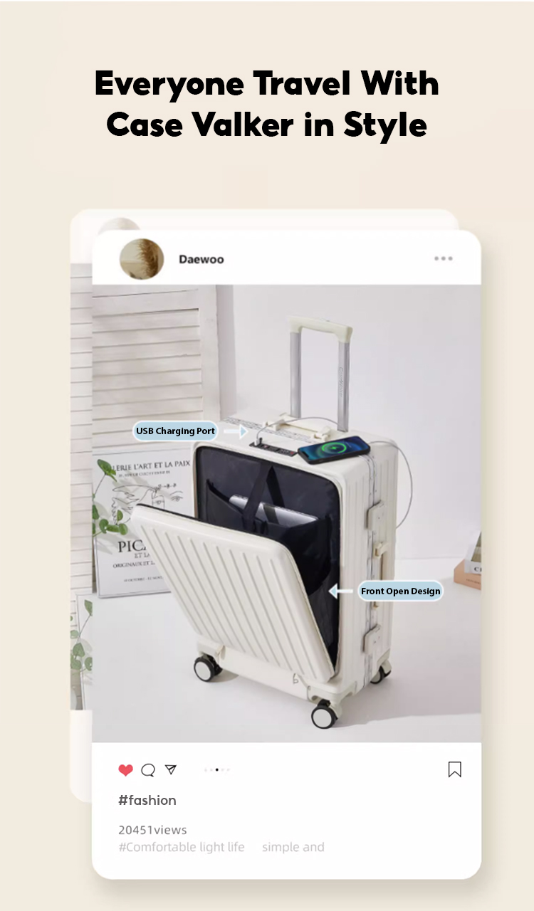 Case Valker Morpho Aluminum Frame Suitcase Luggage (20") Beg Bagasi ...