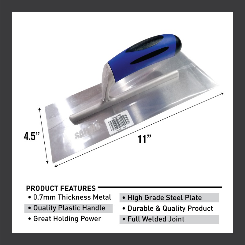 Heavy Duty 4.5" Bricklaying Trowel High Grade Steel Plate Square Head ...
