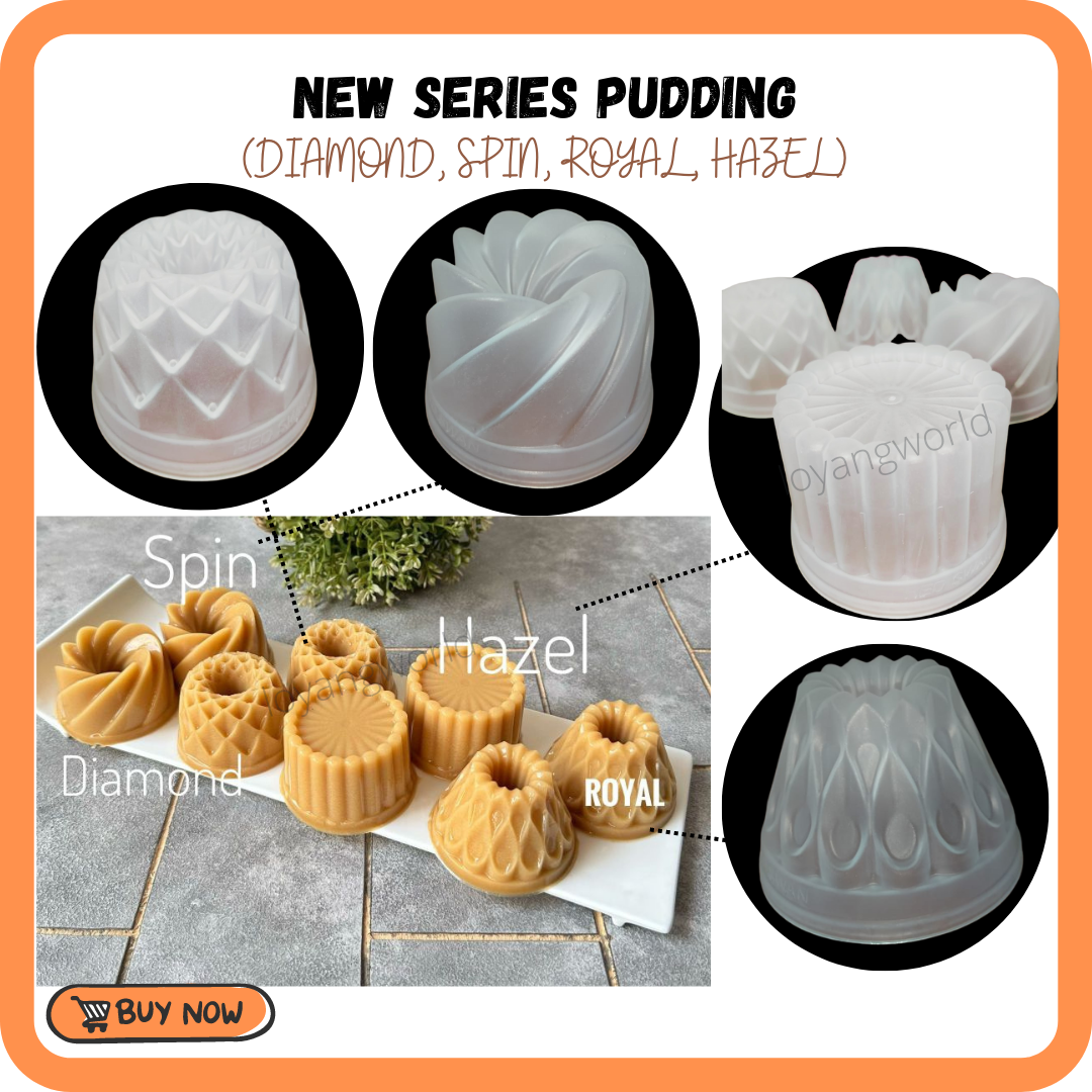 NEW Series Acuan Puding Premium Pudding Mould Agar-Agar Jelly Diamond Spin Royal Hazel Mold ...