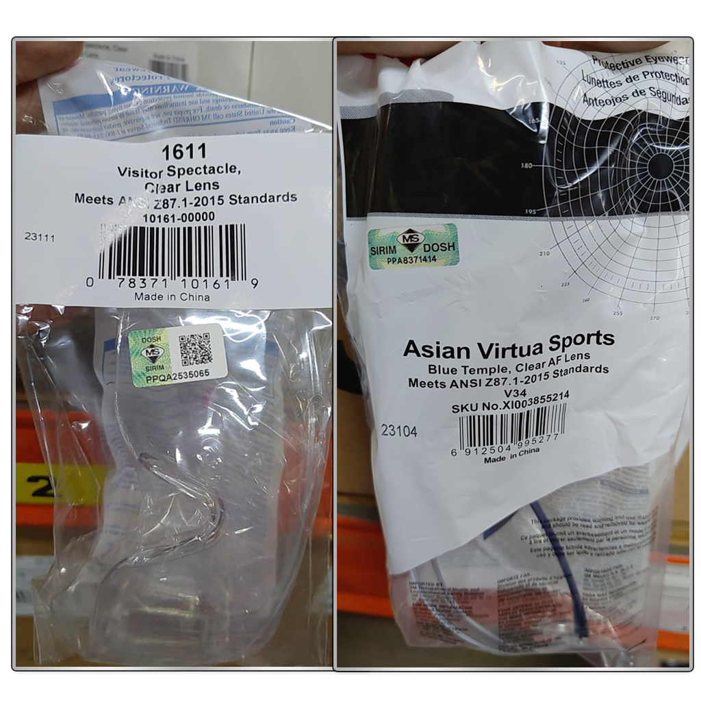 (SIRIM) 3M 1611 & 10434 Safety Goggles | Anti-Fog Spectacle | Clear ...