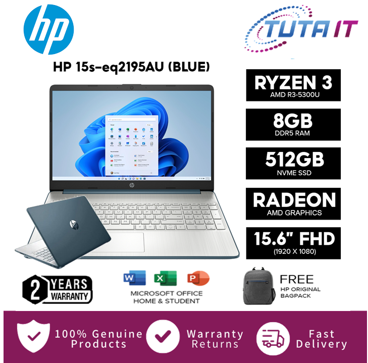 HP 15S-EQ2195AU / 15S-EQ2196AU Notebook (15.6" FHD/AMD R3-5300U/8GB ...
