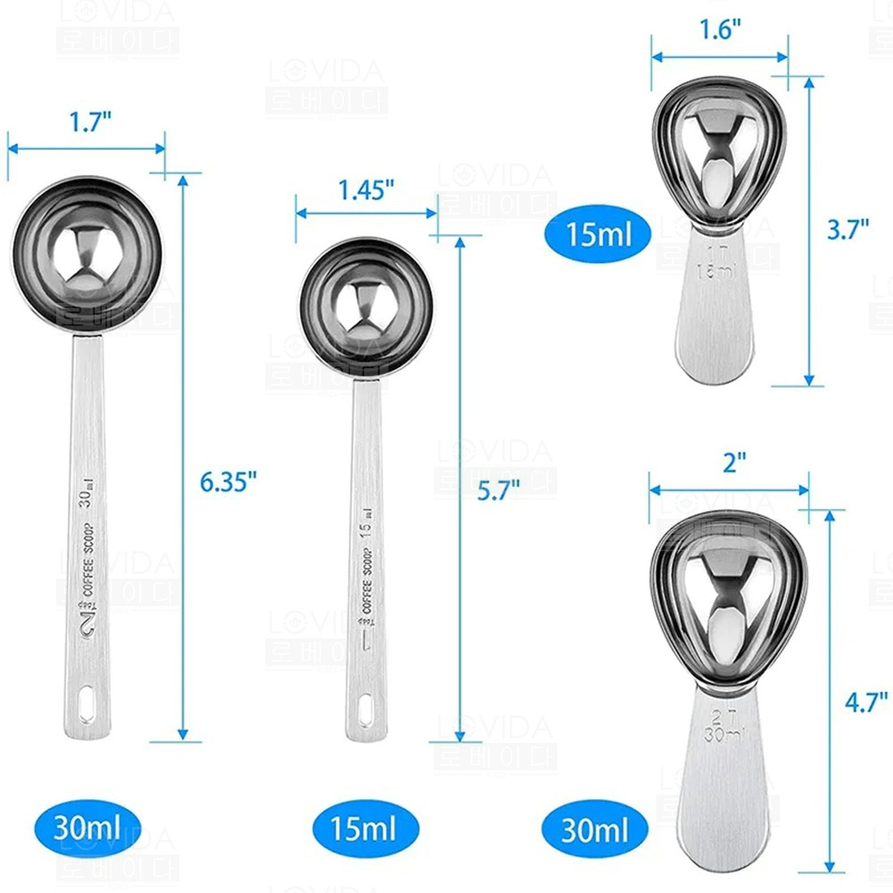 LOVIDA Espresso Long Handle Spoon Scoop Multifunctional Stainless Steel ...