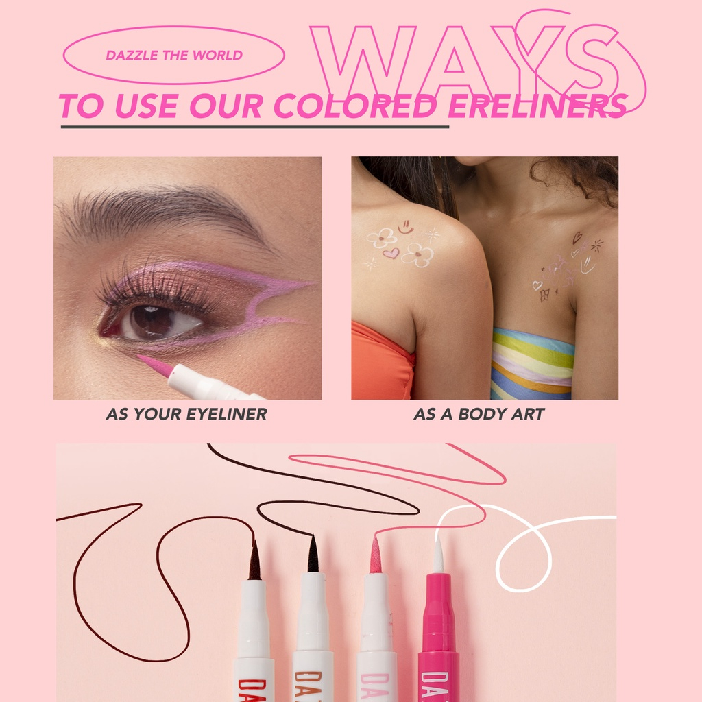 [LOCAL SHIPMENT] DAZZLE ME Color-Chic Liquid Eyeliner Colour Eyeliner ...