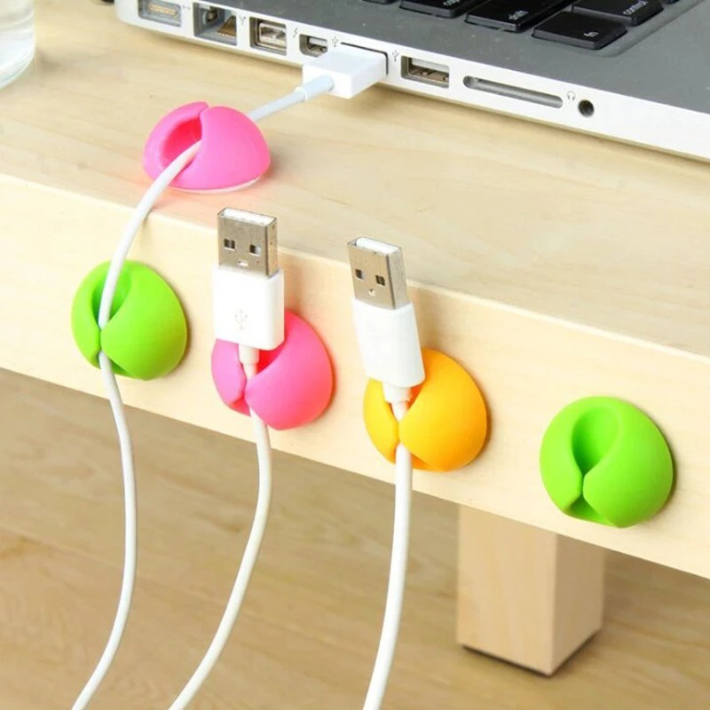 𝗦𝗧𝗥𝗢𝗡𝗚 𝗚𝗥𝗜𝗣 》 Silicone USB Cable Clip Buckle Cord Management Organizer ...