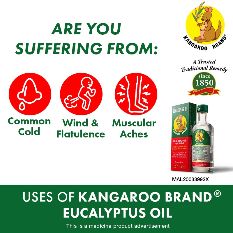 Kangaroo Brand Eucalyptus Oil 8.5ml/28ml/56ml | Shopee Malaysia