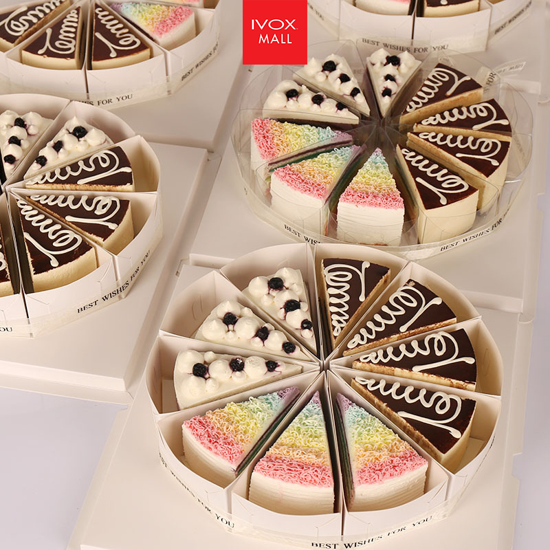 🍰🍰 Slice Cake Box 1pcs 6~8inch Cake Semicircle Slice Cake Box Bekas ...