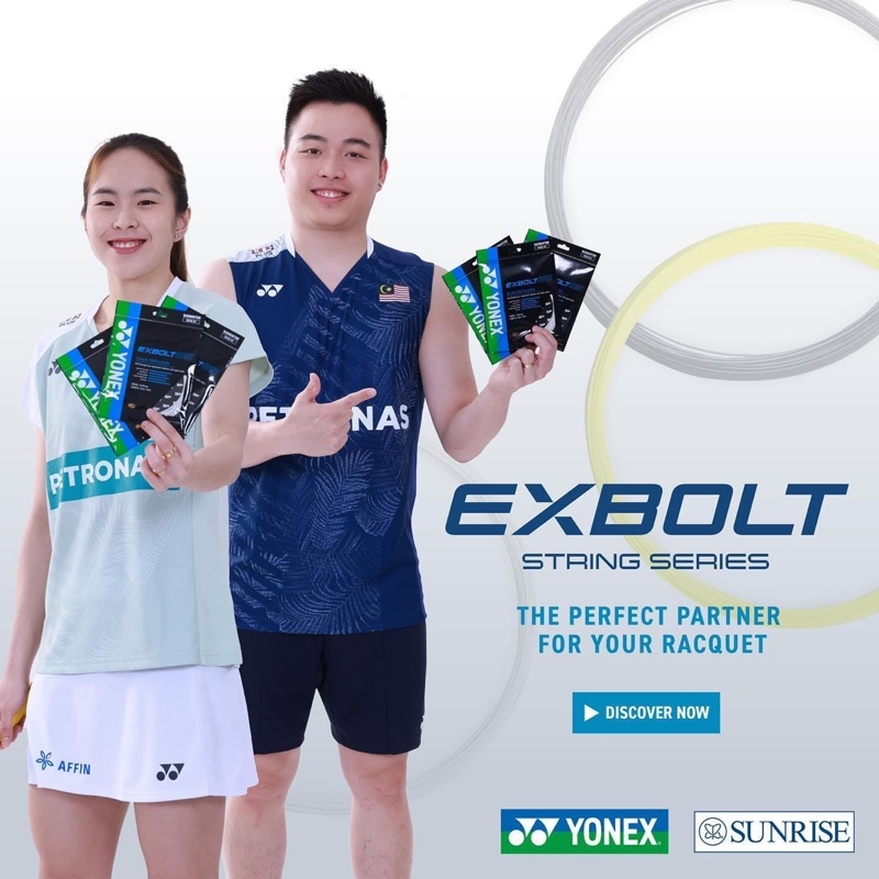 YONEX Exbolt 63 Exbolt 65 Exbolt 68 Badminton String 100%ORIGINAL Made in Japan Tali Racket ...