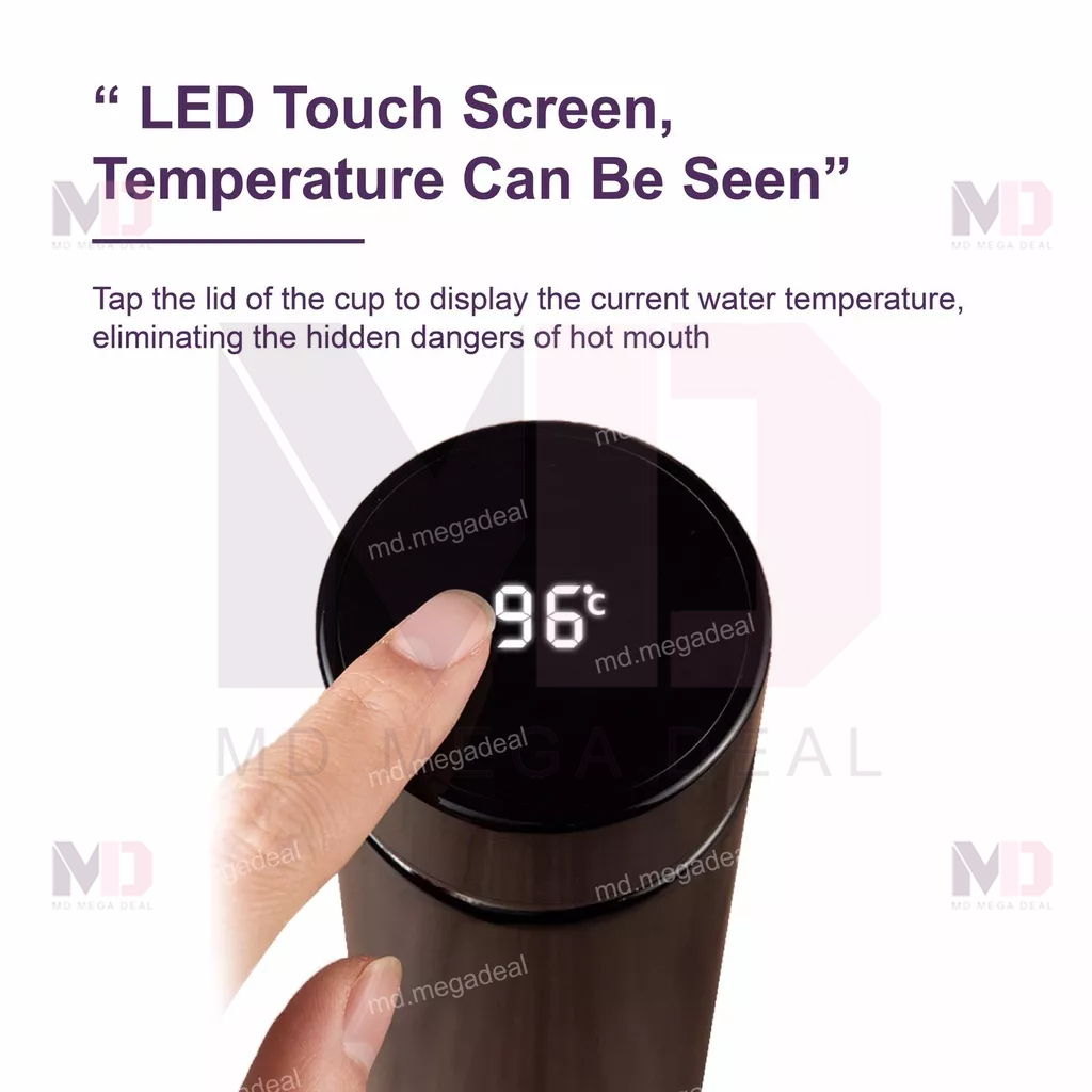 《Mega Deal》Smart LED temperature display Vacuum Flask Thermos Keep Warm ...