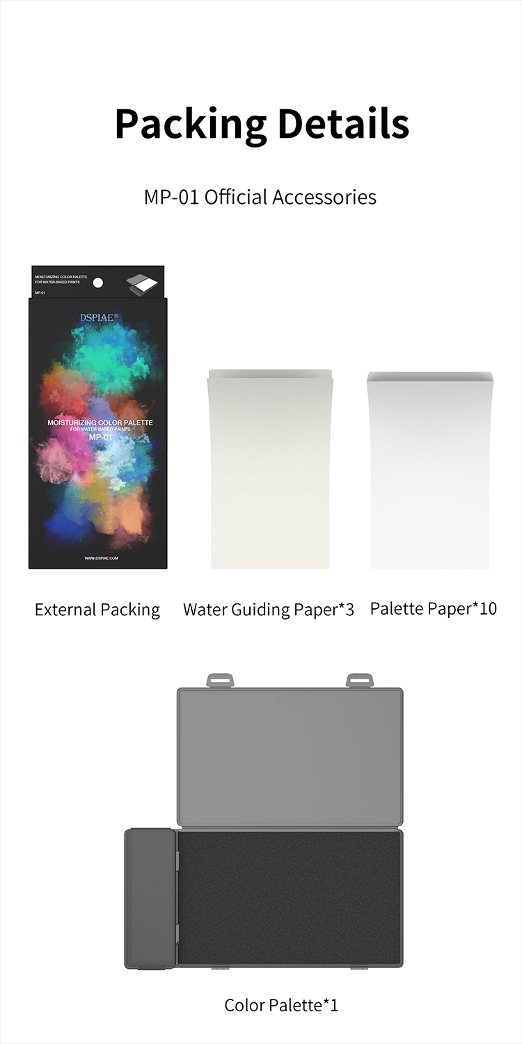 DSPIAE Moisturizing Color Palette for Water-Based Paints MP01-MP05 ...