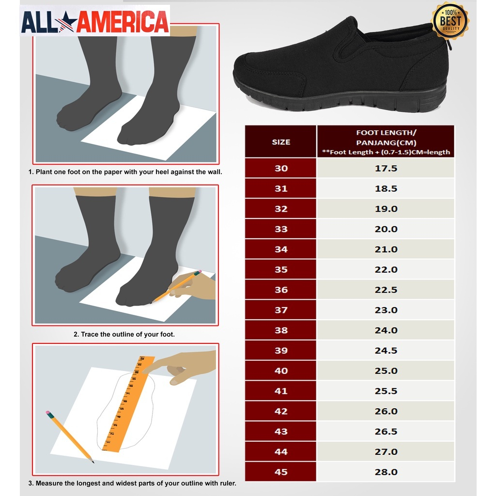 ALL AMERICA Secondary Student Black School Shoes Slip On | All American ...
