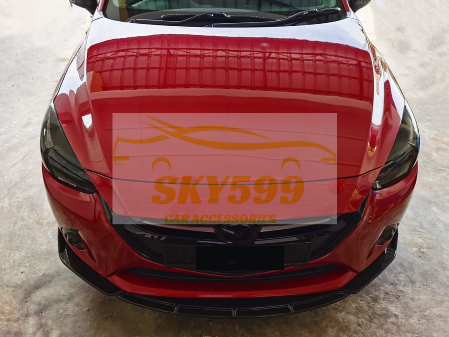 Mazda 2 Front Bumper Diffuser Lip Wrap Angle Splitters Black Carbon ...