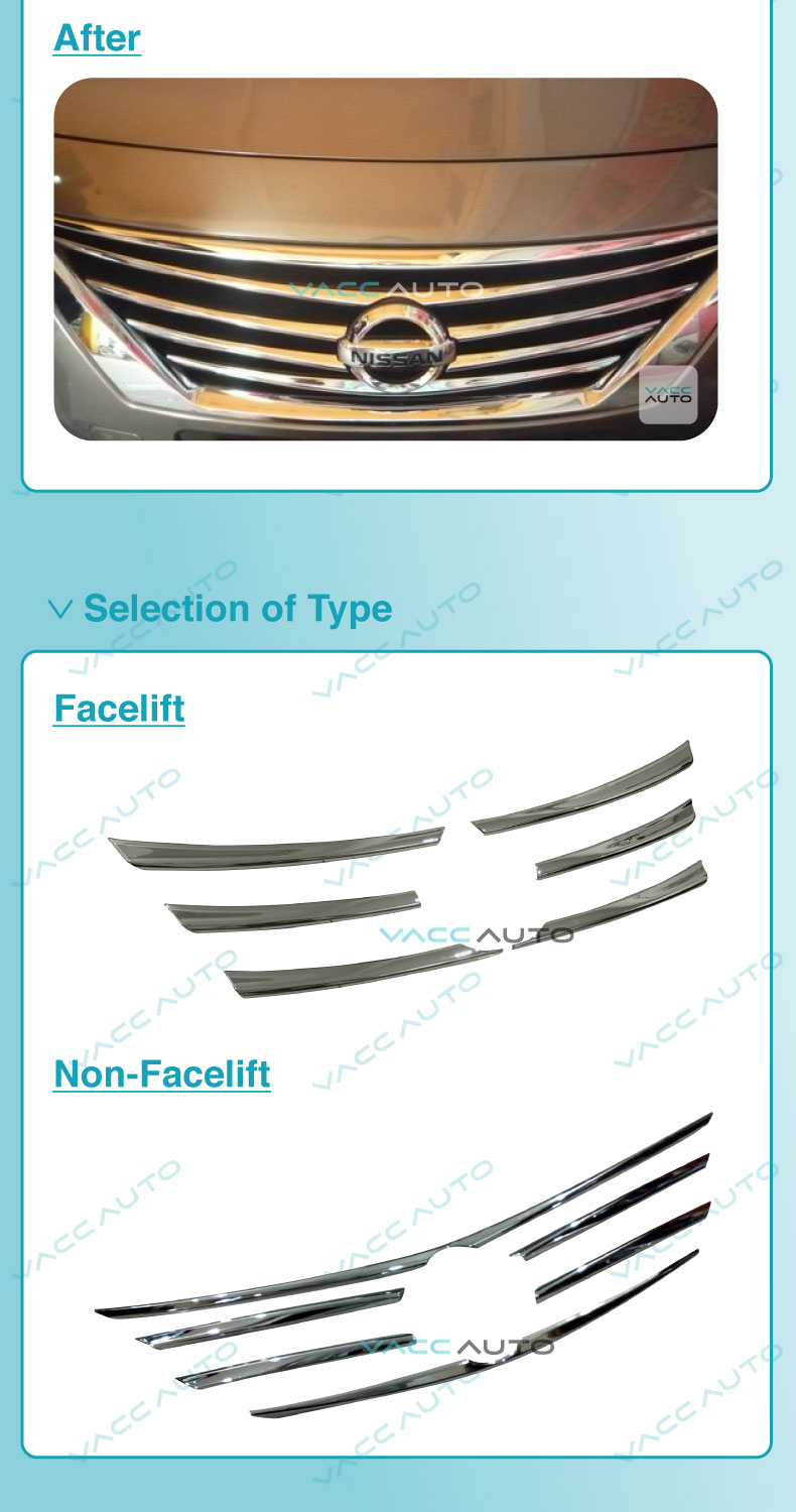 Nissan Almera Front Grill Chrome Lining Front Mesh Grille Head Bumper ...