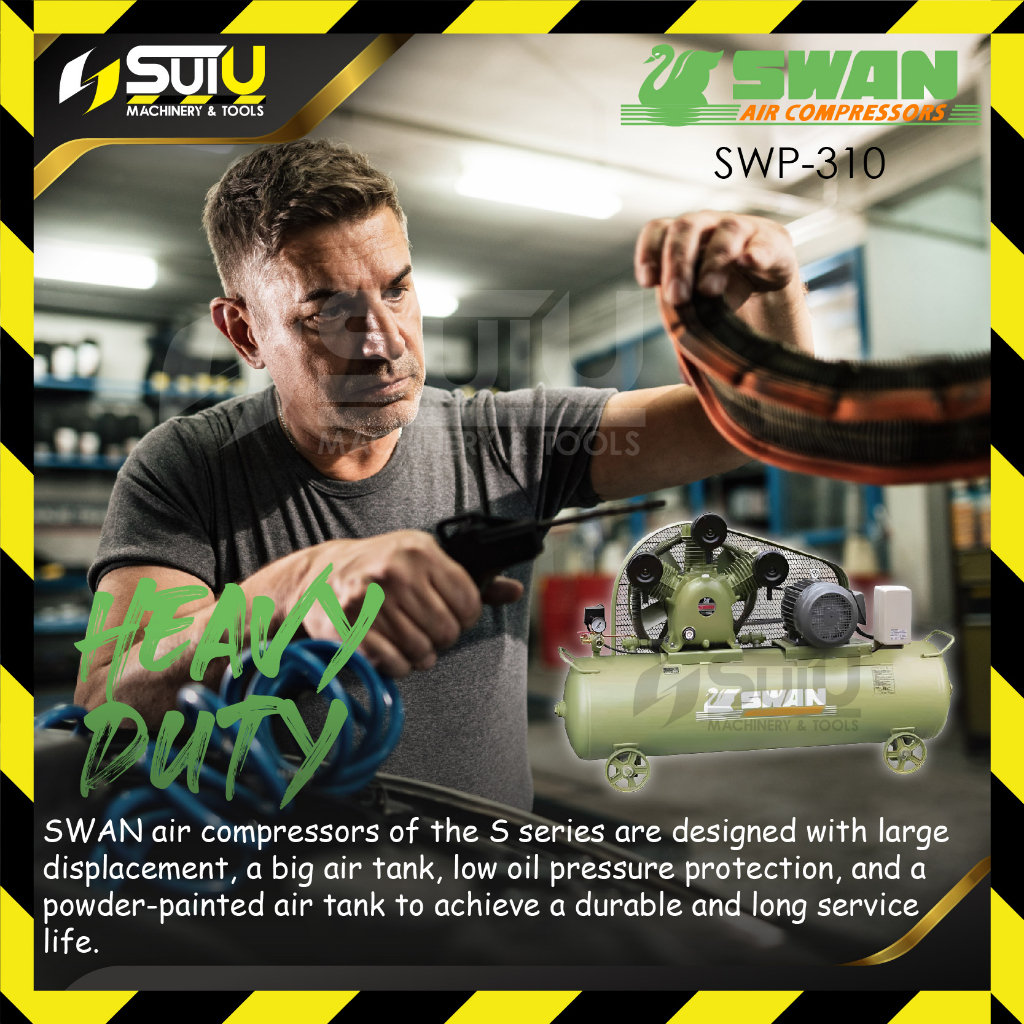 【100% ORIGINAL】SWAN SWP-310 / SWP310 10HP 8Bar 300L Air Compressor ...