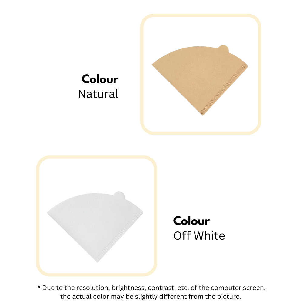 V60 Coffee Paper Filter, 01 / 02 Sizes, 100 pcs, Off White / Natural ...