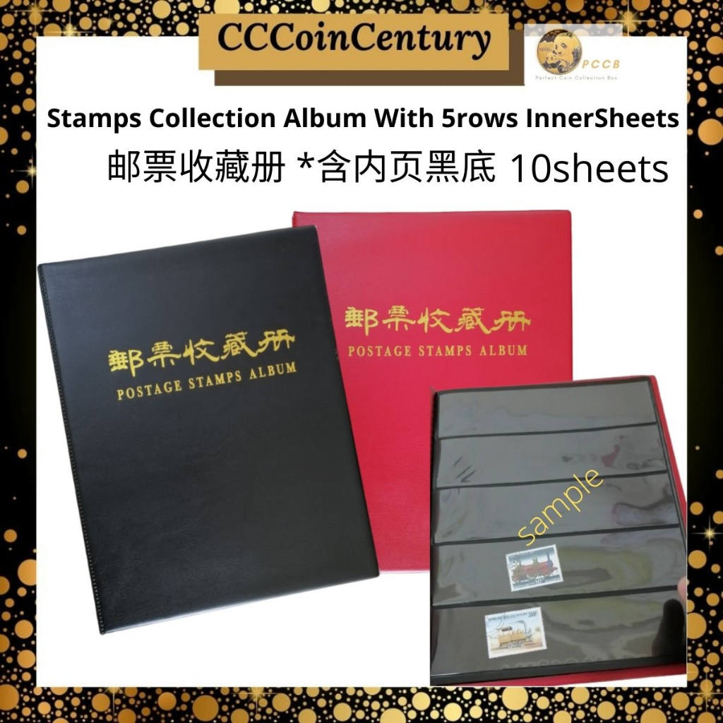 MINGT Stamp Collections Album 20page 5row Black Inner Penyimpanan ...
