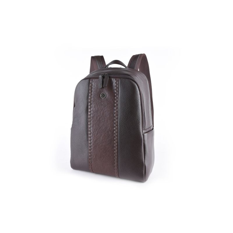Charles Berkeley ASHFORD Men's Backpack Calf Leather Double Zipper ...
