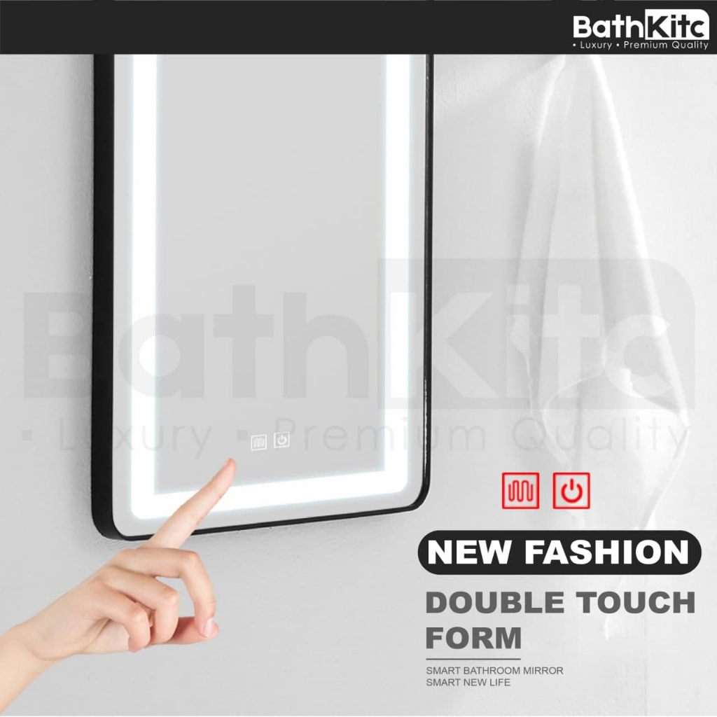 Bathroom Bedroom Mirror LED Light Mirror Rectangle Anti-Fog Mirror ...