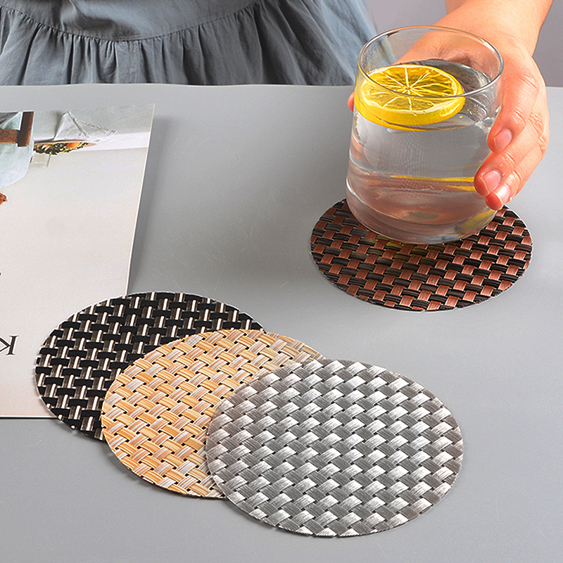 𝐀𝐍𝐓𝐈 𝐒𝐂𝐀𝐋𝐃 Stainproof Round PVC Coaster Kitchen Dining Table Placemat ...