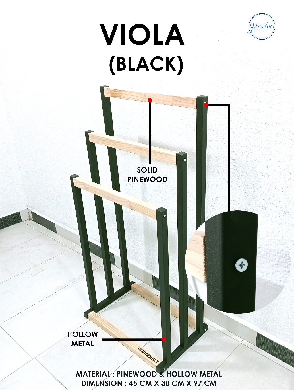 Penyangkut tuala | Standing Hanger complete collection, wood, metal ...