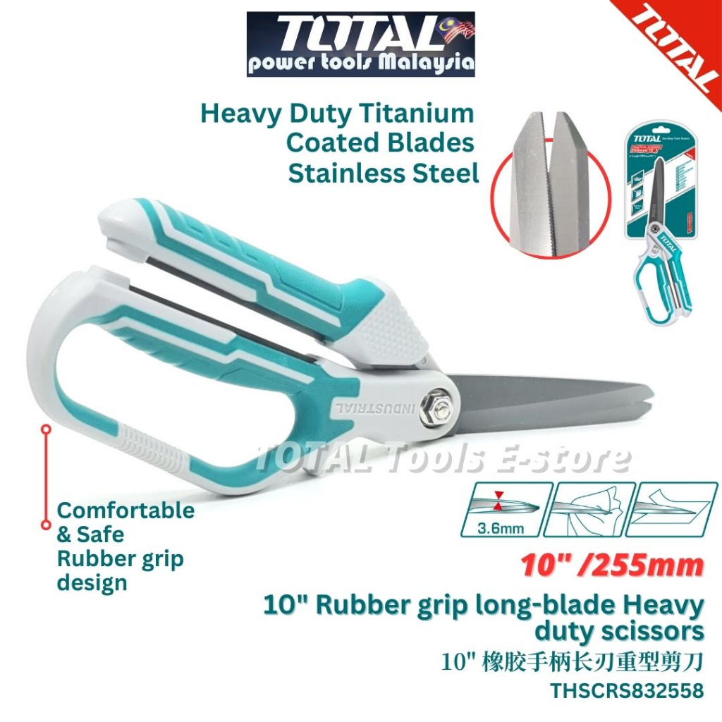 TOTAL 10'' Heavy Duty Titanium plated stainless steel Multi-Purpose ...