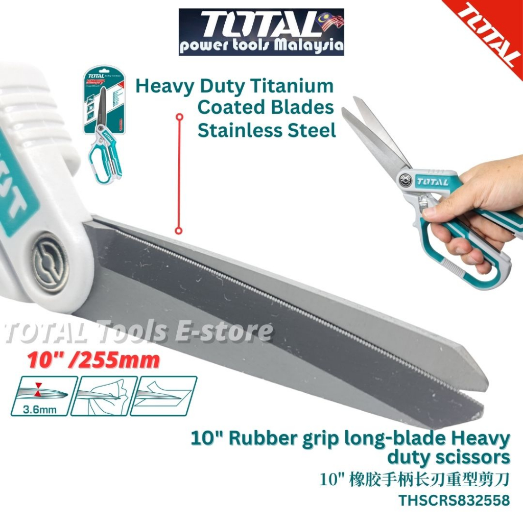 TOTAL 10'' Heavy Duty Titanium plated stainless steel Multi-Purpose ...