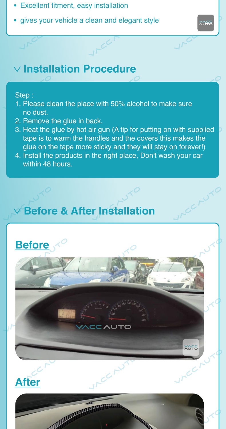 Toyota Vios (2nd Gen) Meter Lining Carbon Fiber Design Trim 2007-2012 ...