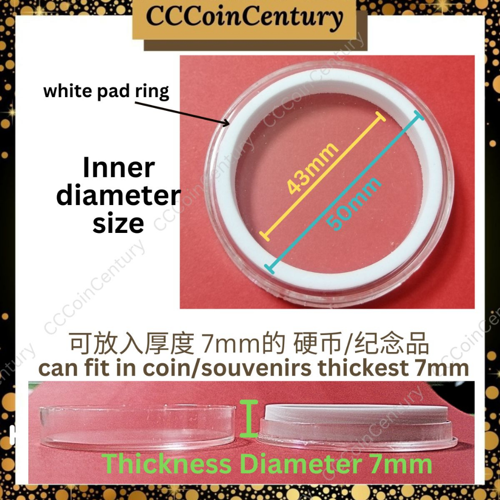 【READY STOCK KL】50mm Clear Acrylic Coin Capsule "Can Fit In Coin ...