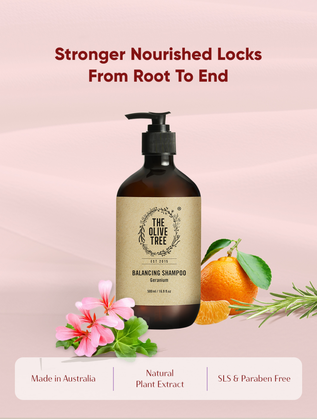 The Olive Tree Geranium Shampoo Set / Set Syampu Geranium (500ml x 2 ...