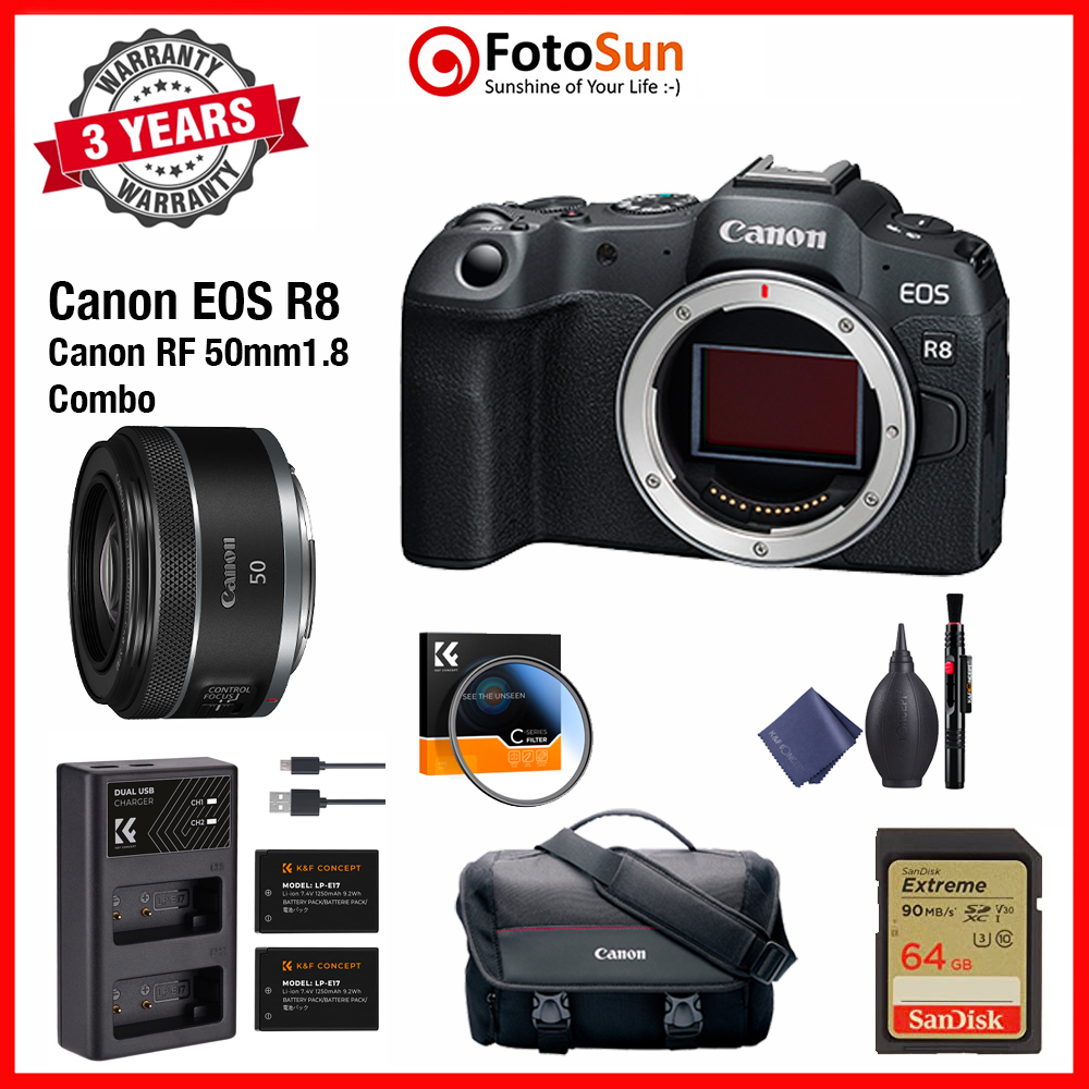 Canon EOS R8 body / R8 kit 24-50mm Combo 3 years Canon Malaysia ...