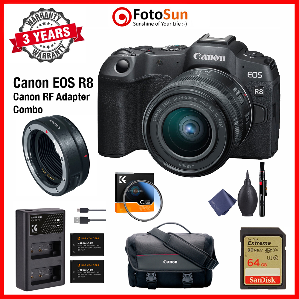 Canon EOS R8 body / R8 kit 24-50mm Combo 3 years Canon Malaysia ...