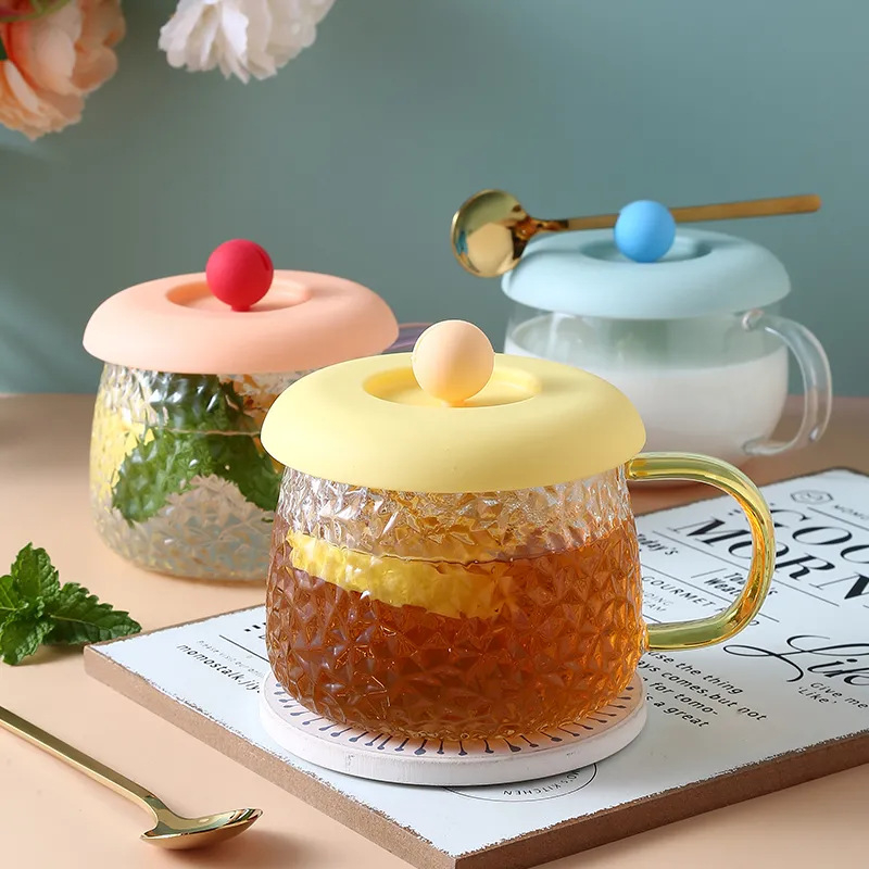 2 in 1 Silicone Colorful Cup Lid Teaspoon Holder Mug Cover Cups Suction ...