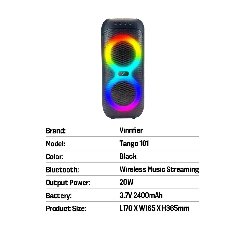 Vinnfier Tango 101 TWS Wireless Portable Bluetooth Karaoke Speaker ...